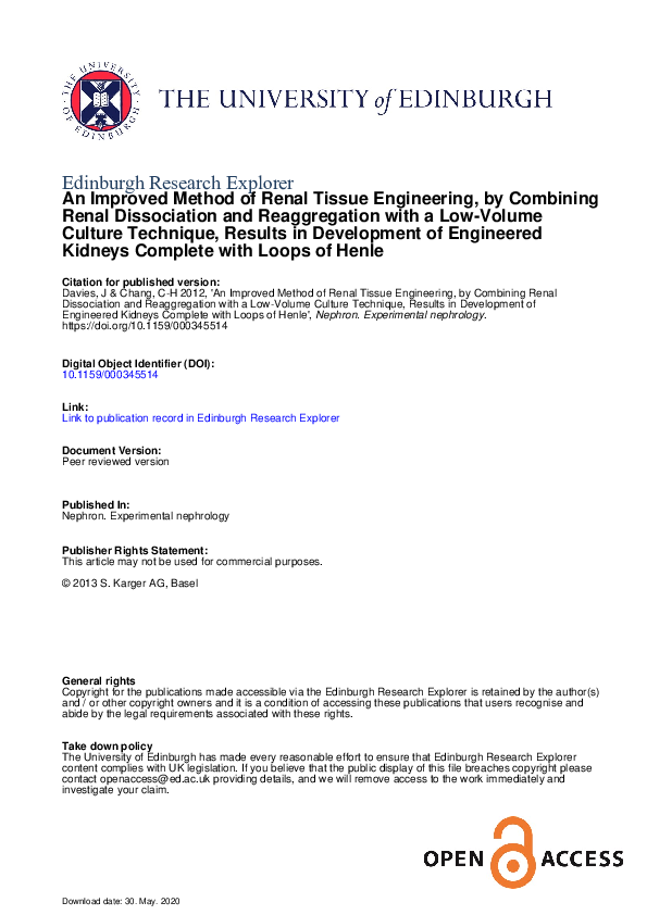 (PDF) An improved method of renal tissue engineering, by combining ...