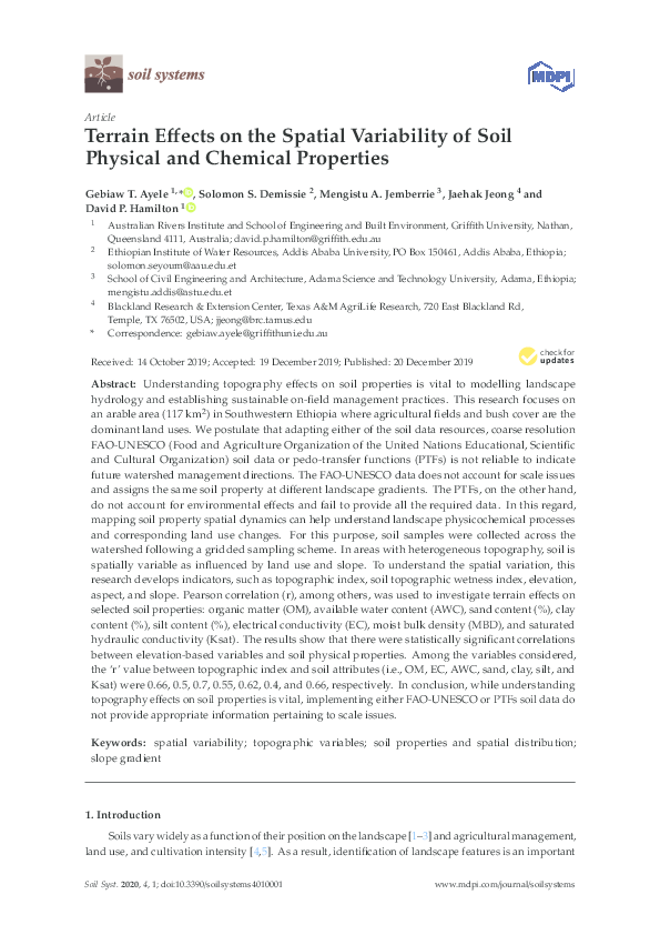 (PDF) Terrain Effects on the Spatial Variability of Soil Physical and Chemical Properties