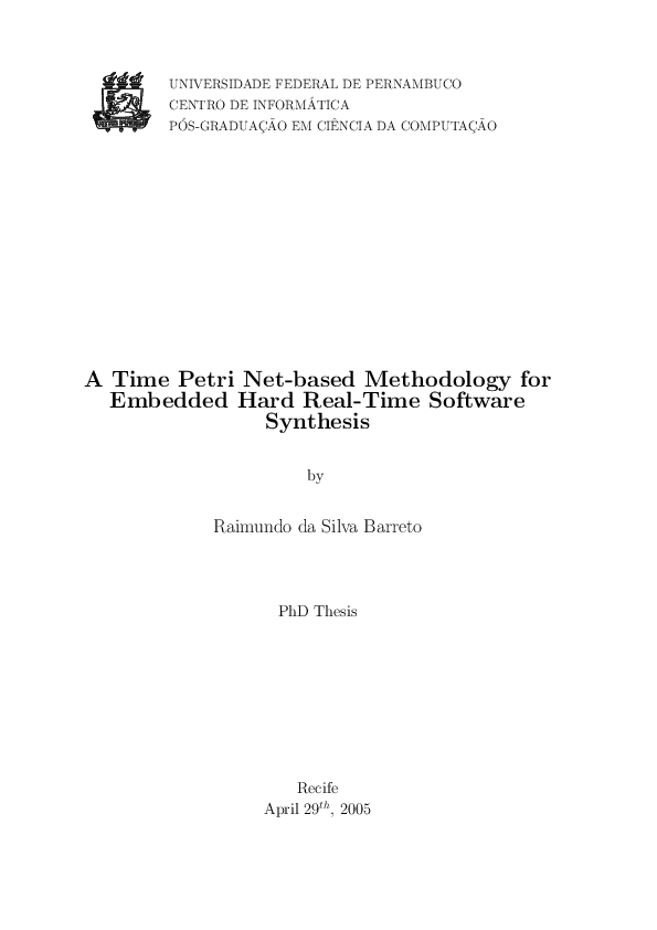(PDF) A time Petri net-based method for embedded hard real-time software synthesis | Ricardo ...
