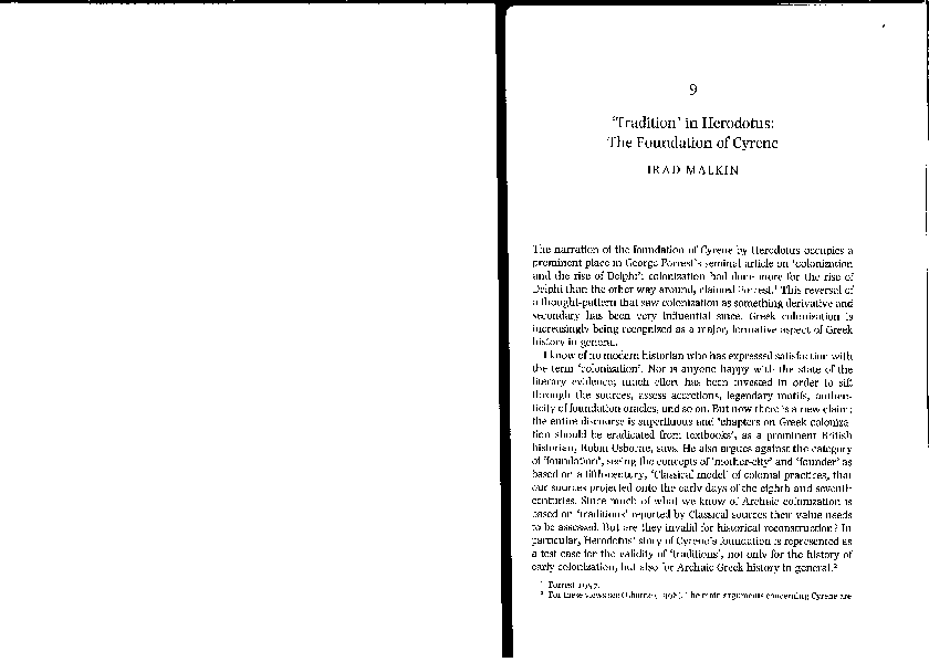 (PDF) 'Tradition' in Herodotus: The Foundation of Cyrene. In Herodotus ...