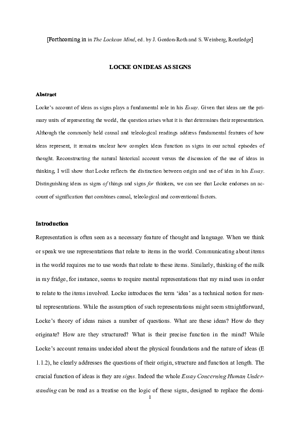 (PDF) Locke on Ideas as Signs