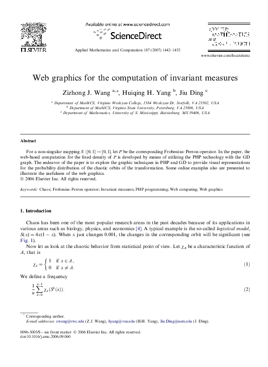 (PDF) Web graphics for the computation of invariant measures