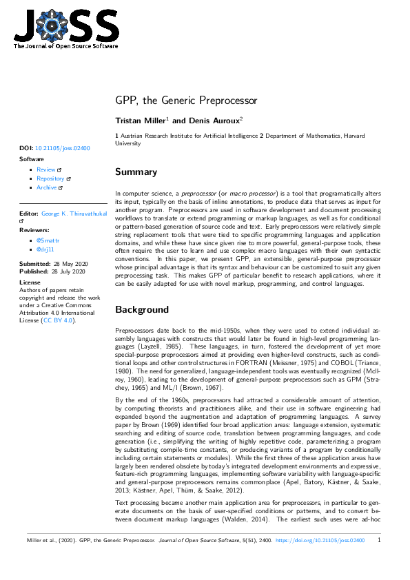 (PDF) GPP, the generic preprocessor | Tristan Miller - Academia.edu