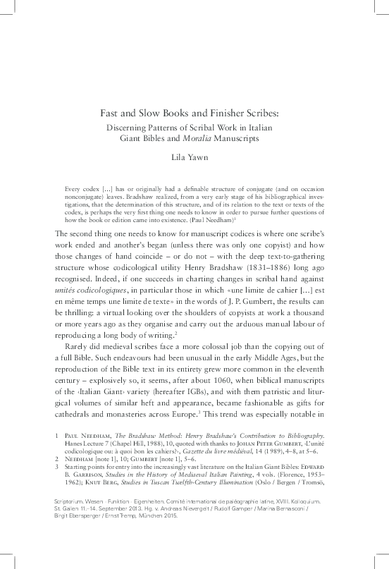 (PDF) Fast and Slow Books and Finisher Scribes: Discerning Patterns of ...