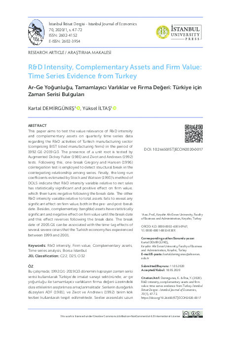 (PDF) R&D Intensity, Complementary Assets and Firm Value: Time Series ...