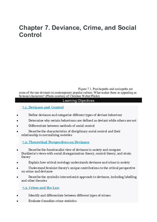 (DOC) Chapter 7. Deviance, Crime, and Social Control