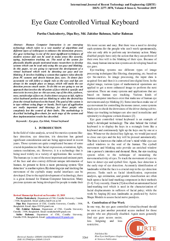 (PDF) Eye Gaze Controlled Virtual Keyboard