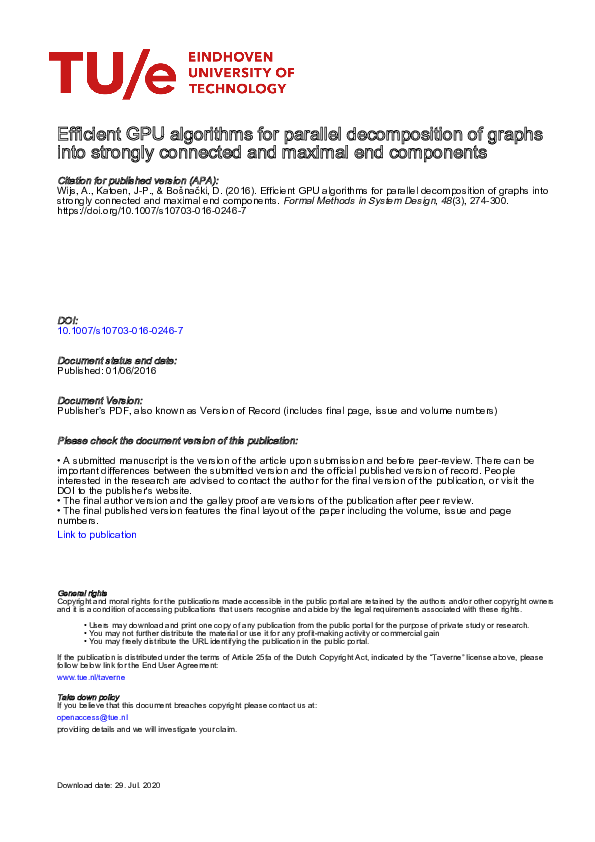 Pdf Efficient Gpu Algorithms For Parallel Decomposition Of Graphs