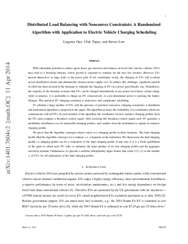 (PDF) Distributed Load Balancing with Nonconvex Constraints: A Randomized Algorithm with ...