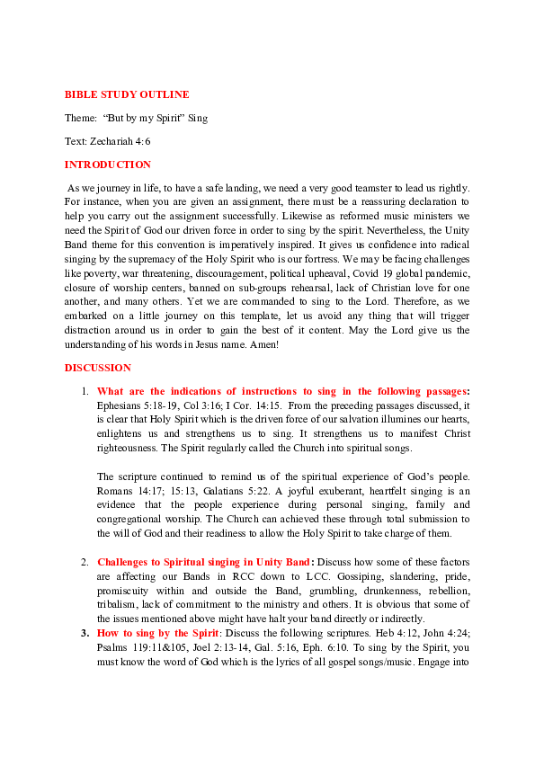 (DOC) BIBLE STUDY OUTLINE