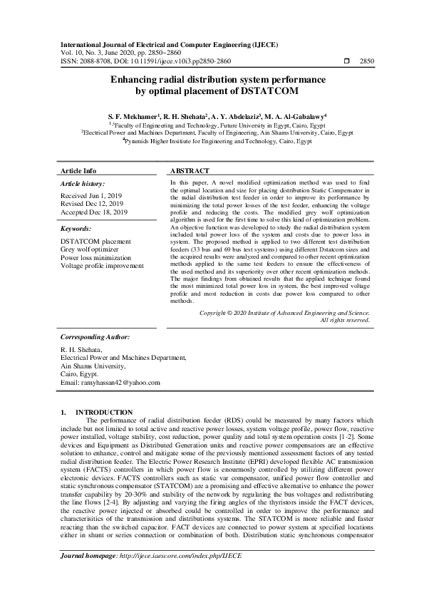 Pdf Power Quality Enhancement Using Ann Based Optimal Placement Of D