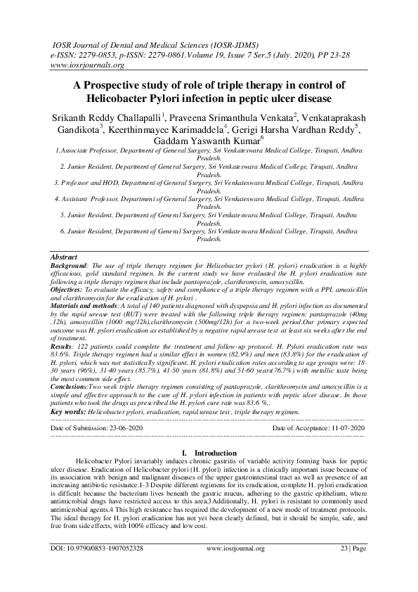 (PDF) A Prospective study of role of triple therapy in control of ...