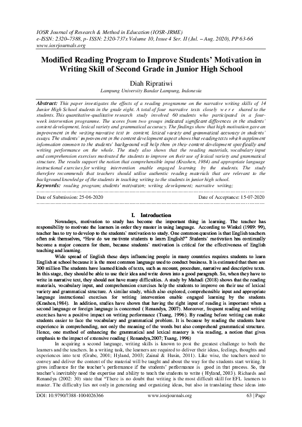 (PDF) Modified Reading Program to Improve Students' Motivation in ...