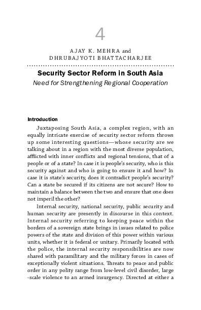 (PDF) Security Sector Reform in South Asia Need for Strengthening ...