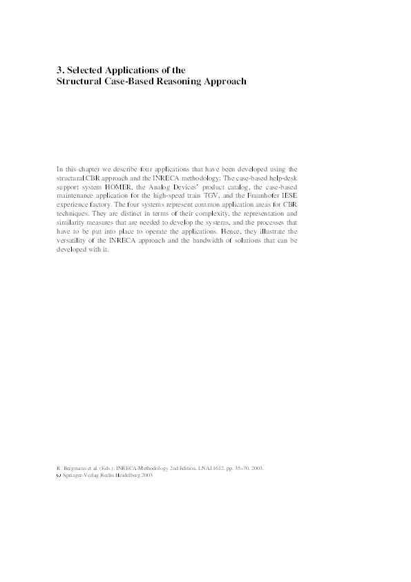 (PDF) Selected Applications of the Structural Case-Based Reasoning Approach