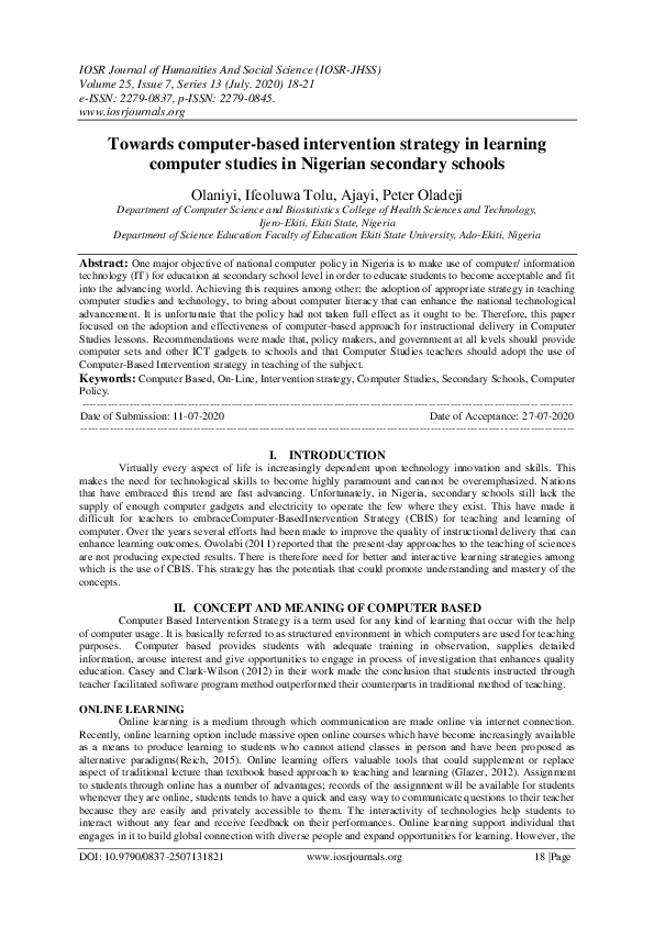 (PDF) Towards computer-based intervention strategy in learning computer ...