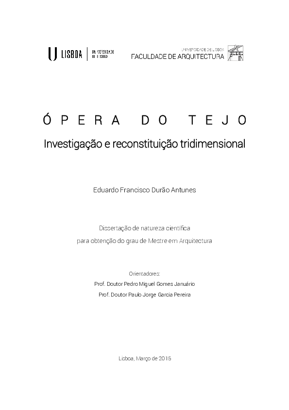 (PDF) Ópera do Tejo: Investigação e reconstituição tridimensional