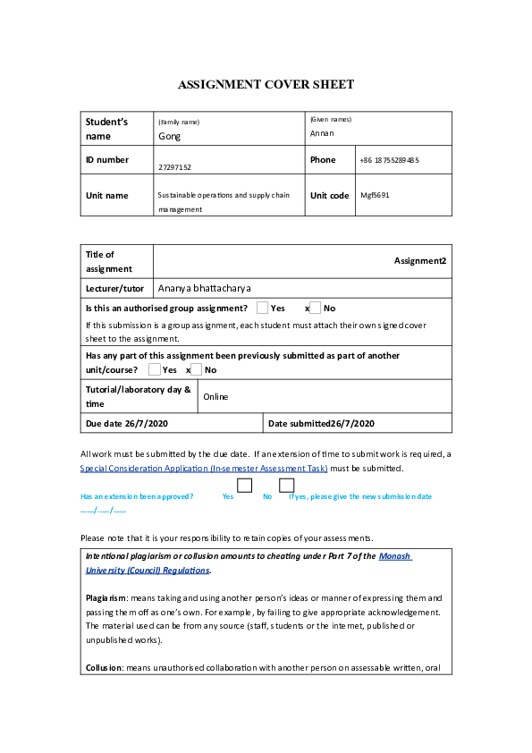 (DOC) ASSIGNMENT COVER SHEET
