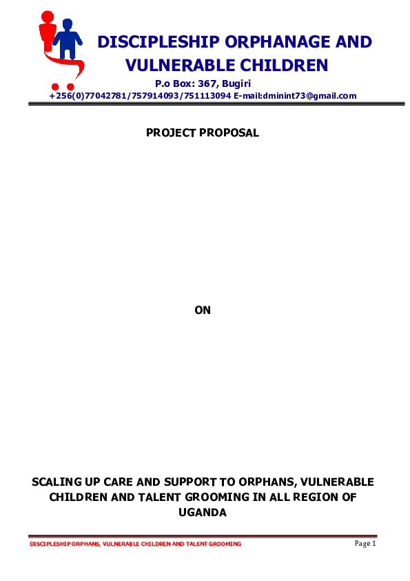 (PDF) DISCIPLESHIP ORPHANS, VULNERABLE CHILDREN AND TALENT GROOMING ...