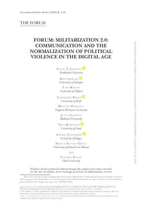 (PDF) "Militarization, the Gig Economy, and the Indiscernibility of the ...