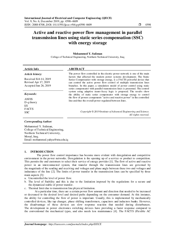 Pdf Active And Reactive Power Flow Management In Parallel