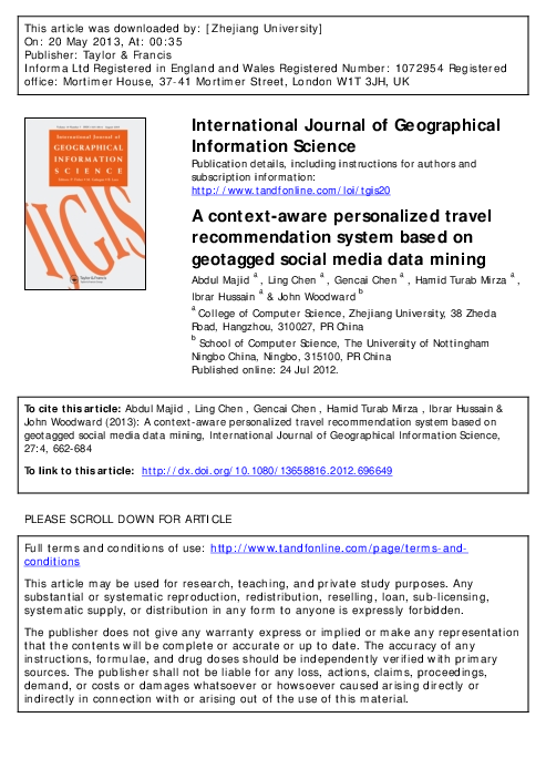 (PDF) A context-aware personalized travel recommendation system based on geotagged social media ...