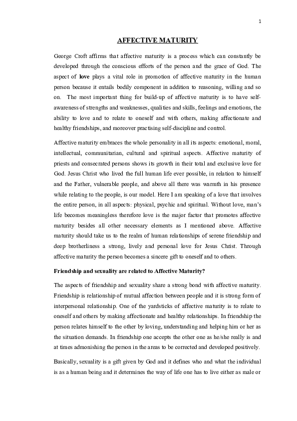 (DOC) AFFECTIVE MATURITY