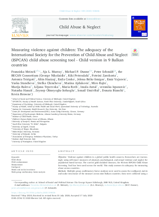 (PDF) Measuring violence against children: The adequacy of the ...