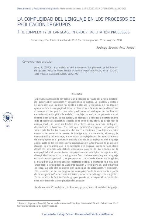 (PDF) The complexiTy of language in group faciliTaTion processes