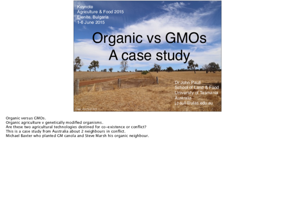 (PDF) Organic vs GMOs: A Case Study