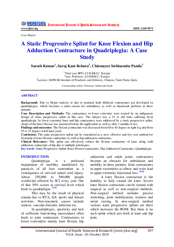 (PDF) A Static Progressive Splint for Knee Flexion and Hip Adduction ...