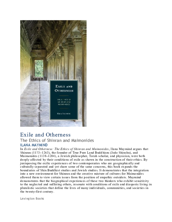 (DOC) Exile and Otherness: The Ethics of Shinran and Maimonides