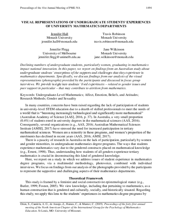 (PDF) Visual Representations of Undergraduate Students’ Experiences of ...