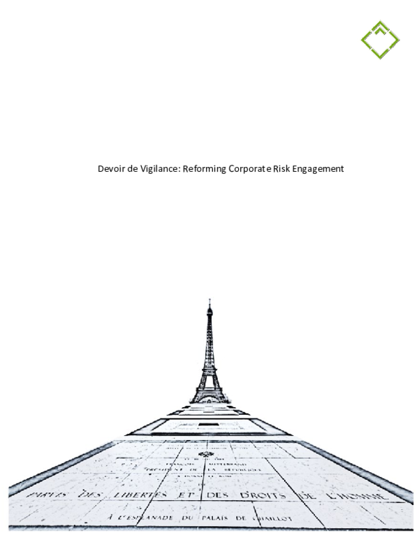 (PDF) Devoir de Vigilance: Reforming Corporate Risk Engagement | Anthony Cooper - Academia.edu