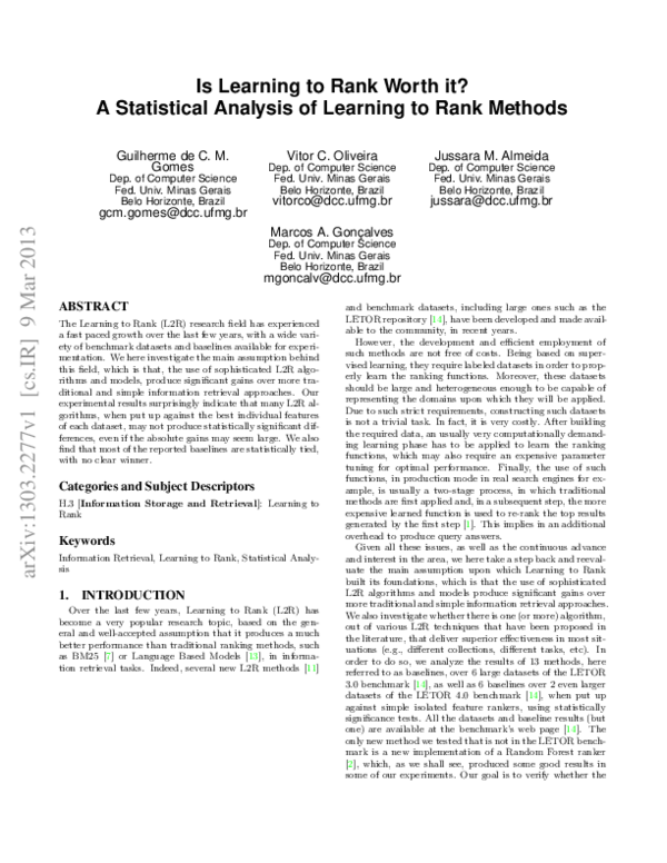 (PDF) Is learning to rank worth it? A statistical analysis of learning ...