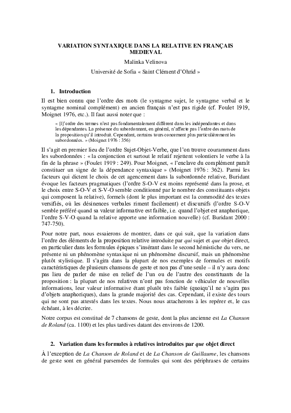 variation relative ses