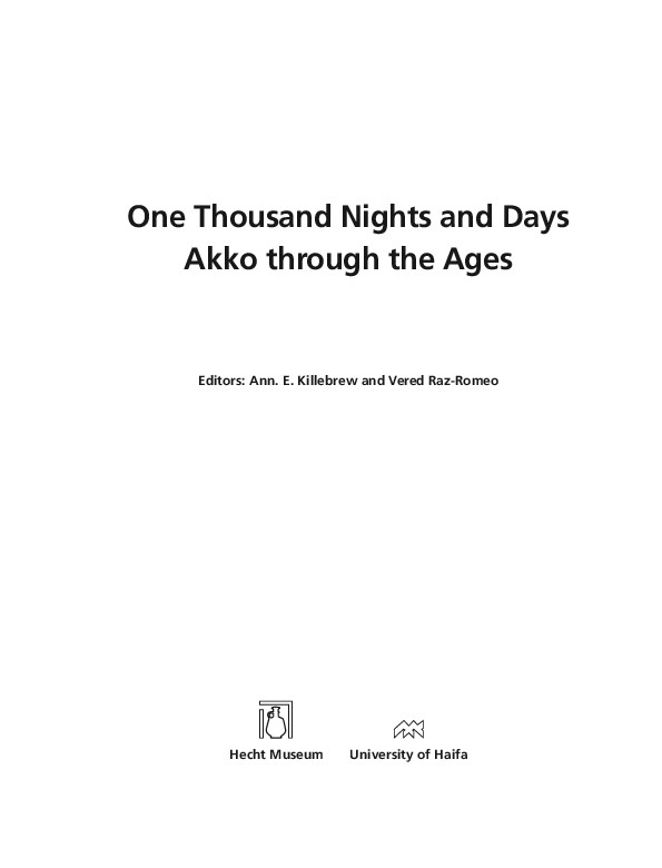 (PDF) Akko's Shared Heritage_by Ann E. Killebrew and Vered Raz-Romeo_2010