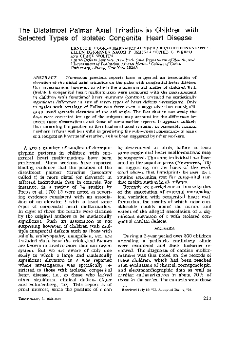 (PDF) The distalmost palmar axial triradius in children with selected ...