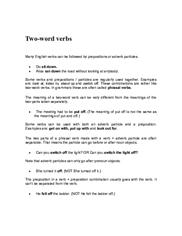 (DOC) Two-word verbs