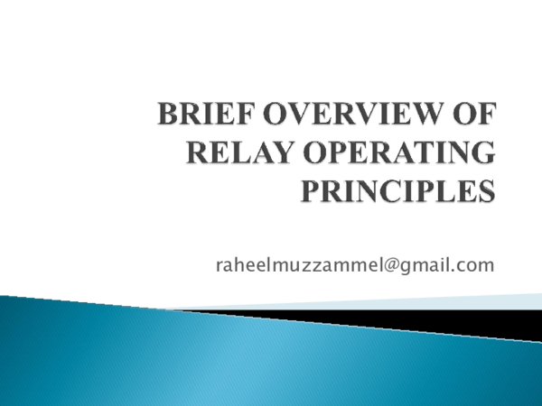 (PDF) Brief Overview of Relay Operating Principles
