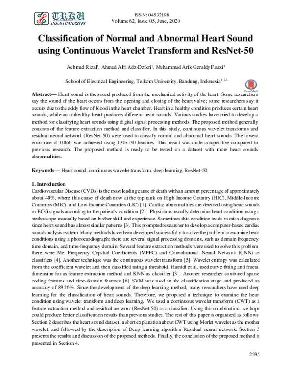 (PDF) Classification of Normal and Abnormal Heart Sound using ...