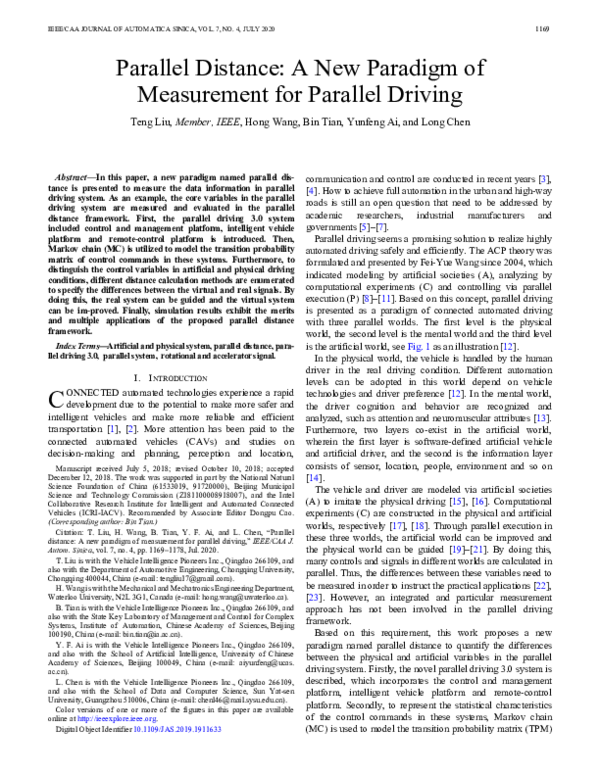 (PDF) Parallel Distance: A New Paradigm of Measurement for Parallel Driving