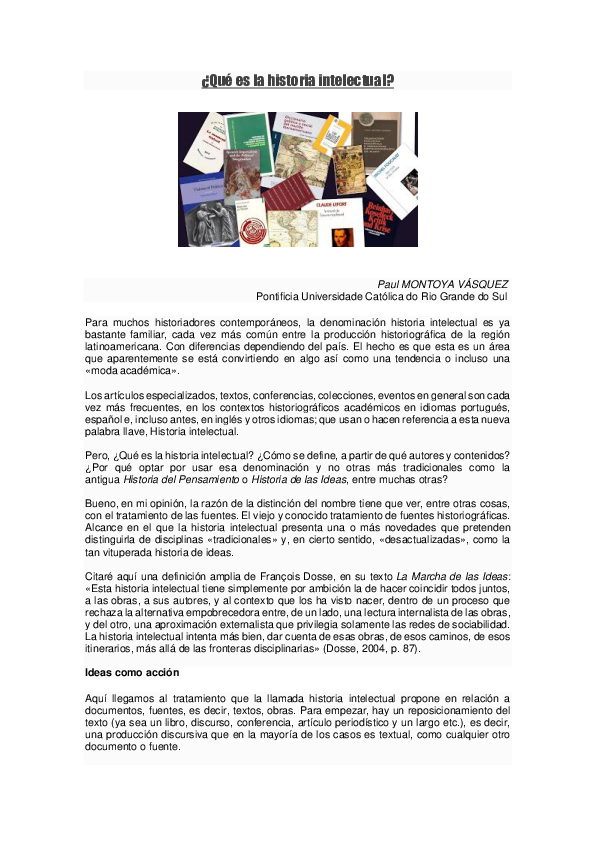 (PDF) ¿Qué es la Historia Intelectual?