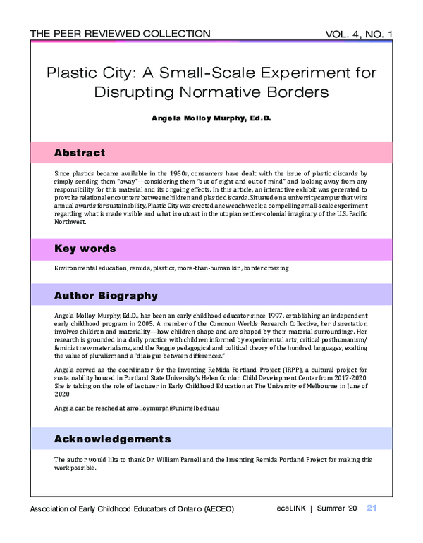 (PDF) Plastic City: A Small-Scale Experiment for Disrupting Normative ...