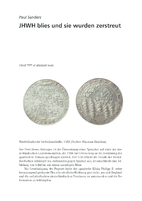 (PDF) Flavit יהוה et dissipati sunt – JHWH blies und sie wurden ...