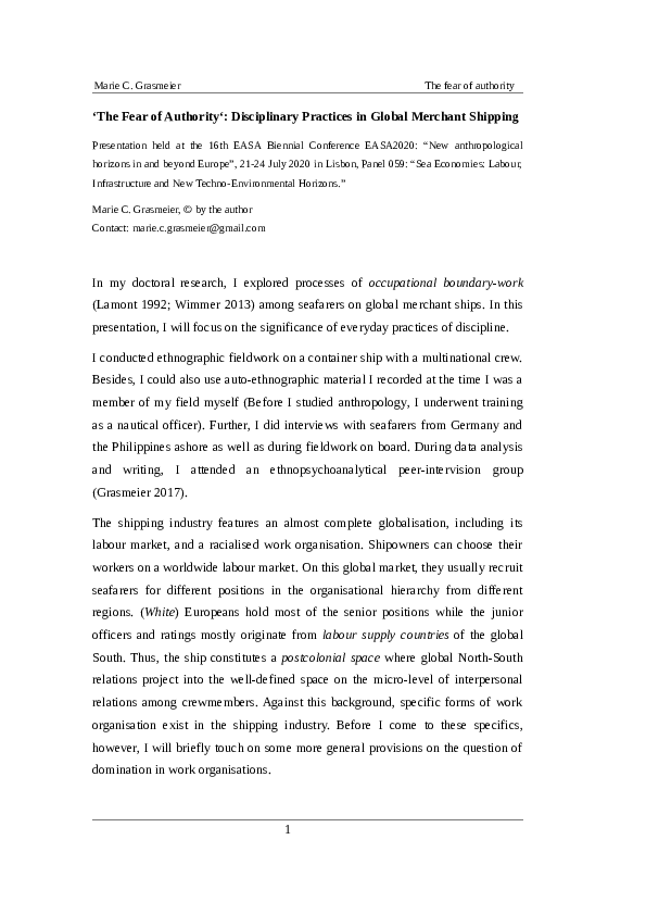 (PDF) 'The Fear of Authority': Disciplinary Practices in Global ...