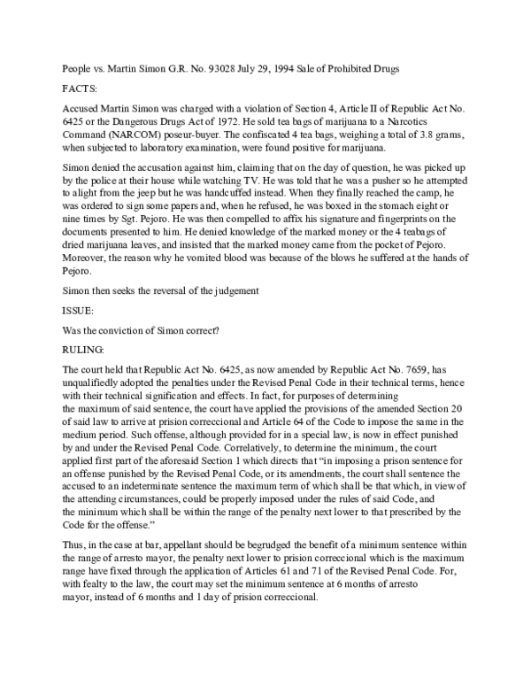 (DOC) Case digests special penal law