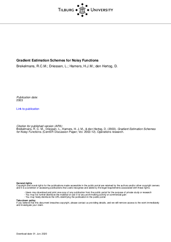 (PDF) Gradient Estimation Schemes for Noisy Functions