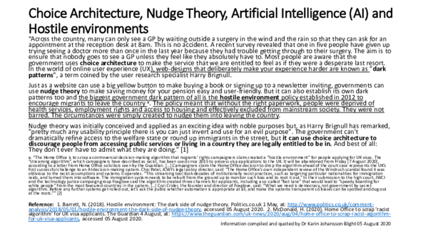 (PDF) Choice Architecture, Nudge Theory, Artificial Intelligence (AI ...
