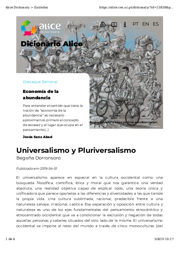 (PDF) Universalismo y Pluriversalismo | Begoña Dorronsoro - Academia.edu